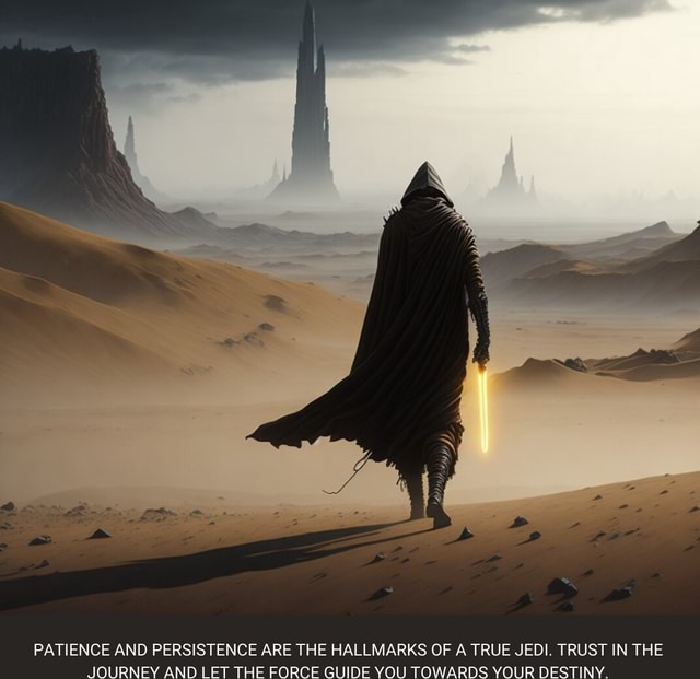 PATIENCE AND PERSISTENCE ARE THE HALLMARKS OF A TRUE JEDI. TRUST IN THE ...