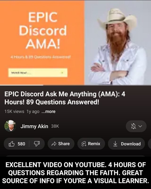 EPIC Discord AMA! EPIC Discord Ask Me Anything (AMA): 4 Hours! 89 ...