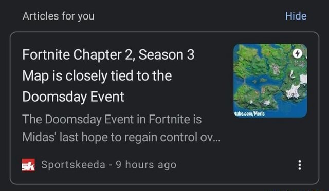 Articles for you Hide Fortnite Chapter 2, Season 3 Map is closely tied ...