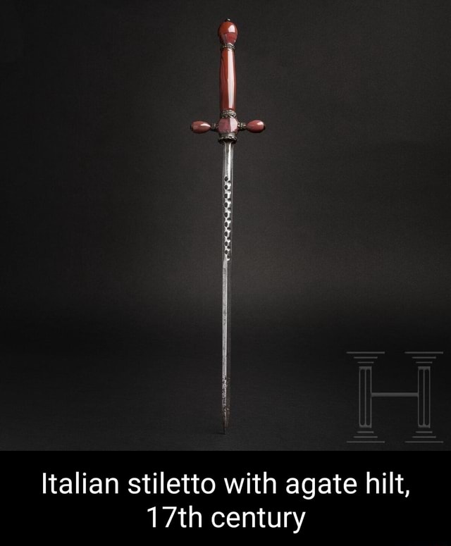Italian stiletto with agate hilt, 17th century - iFunny