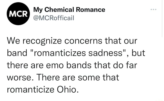 We recognize concerns that our band "romanticizes sadness", but there ...