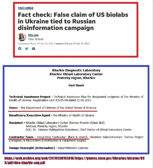 FACT CHECK Fact check: False claim of US biolabs in Ukraine tied to ...