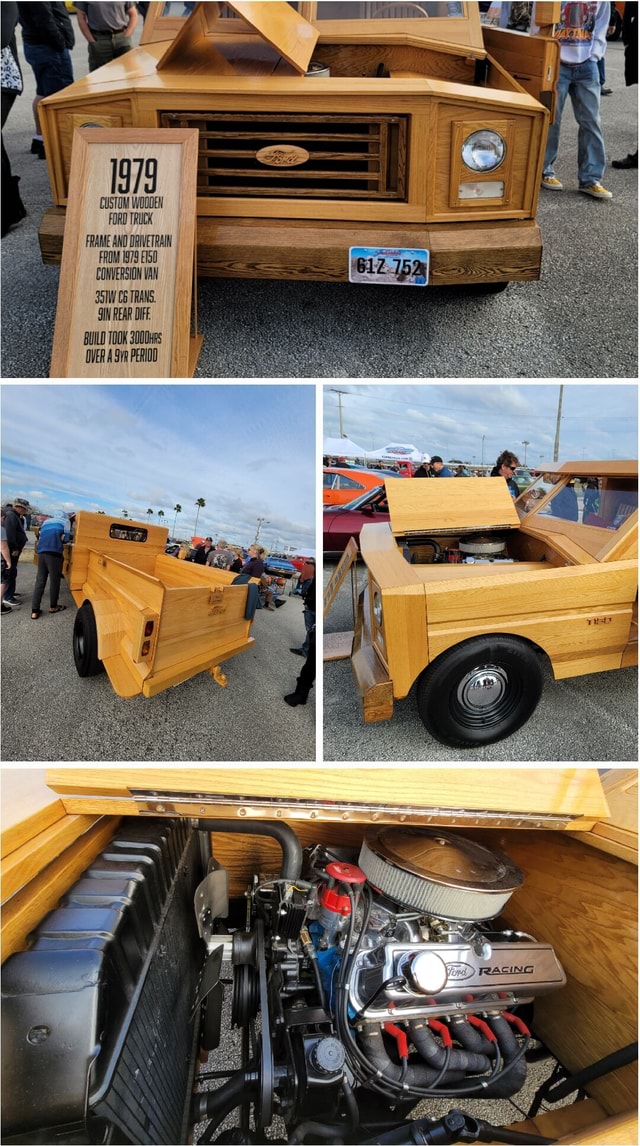 CUSTOM WOODEN FORD TRUCK FRAME AND DRIVETRAIN FROM CONVERSION VAN I SIW ...