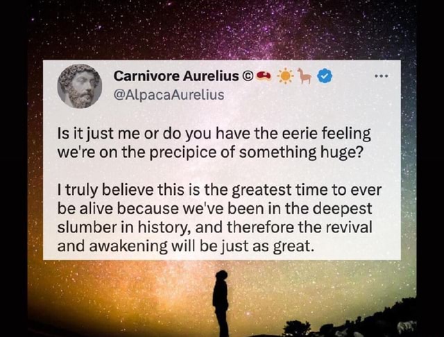 Is it just me or do you have the eerie feeling we're on the precipice ...