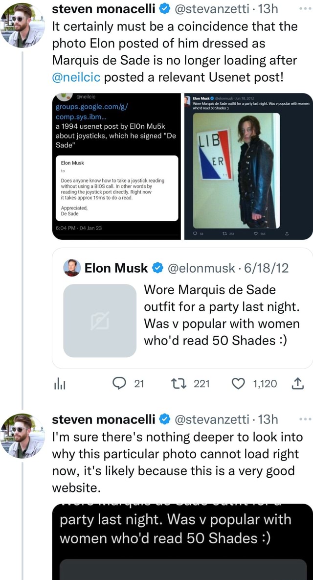 Steven monacelli @ @stevanzetti - It certainly must be a coincidence that the photo Elon posted ...