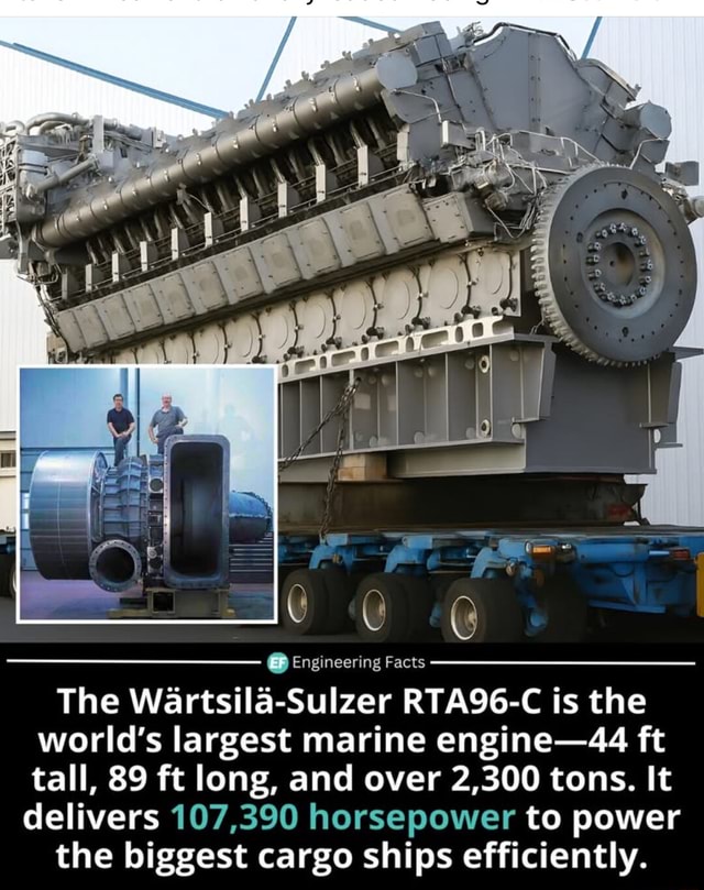 Engineering Facts The Wartsila-Sulzer RTA96-C is the world's largest ...