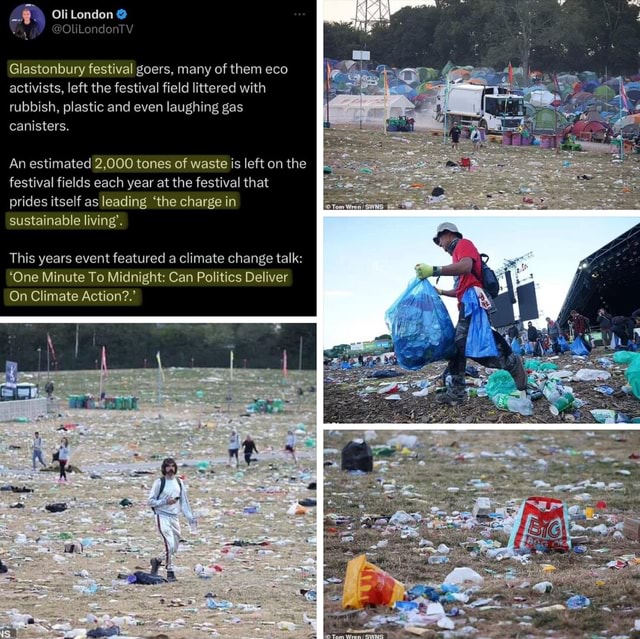 Oli London Glastonbury festival goers, many of them eco activists, left ...