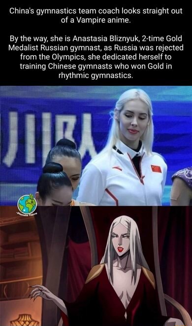 China's gymnastics team coach looks straight out 'of a Vampire anime ...