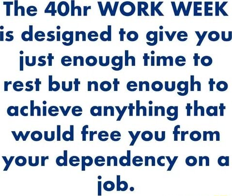 The 40hr WORK WEEK is designed to give you just enough time to rest but ...