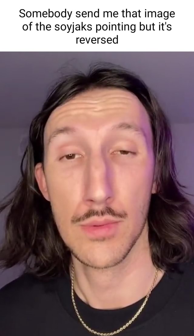 Somebody send me that image of the soyjaks pointing but it's reversed ...