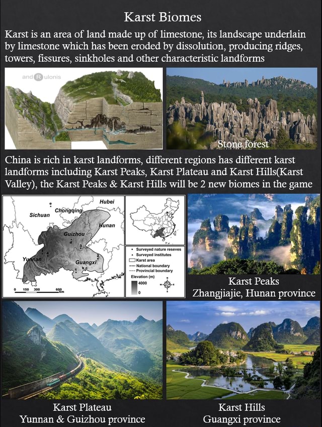 Moist Biomes - Karst Biomes Karst is an area of land made up of ...