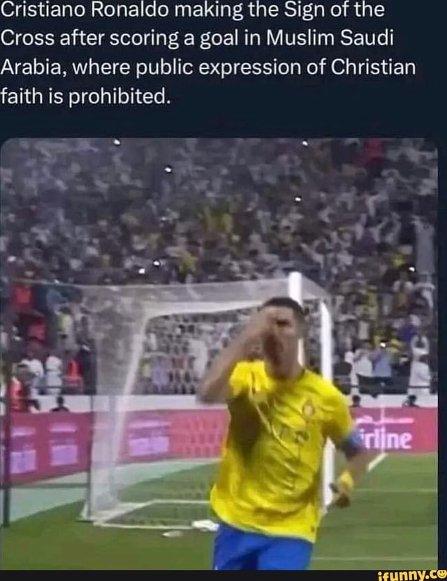 Cristiano Ronaldo making the Sign of the Cross after scoring a goal in ...