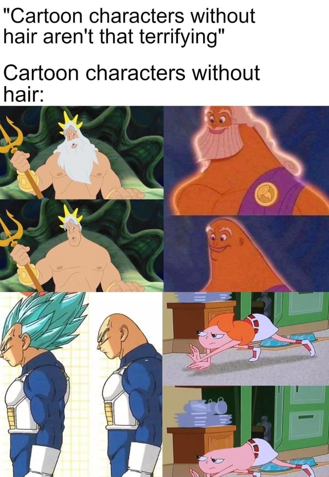 "Cartoon characters without hair aren't that terrifying" Cartoon ...