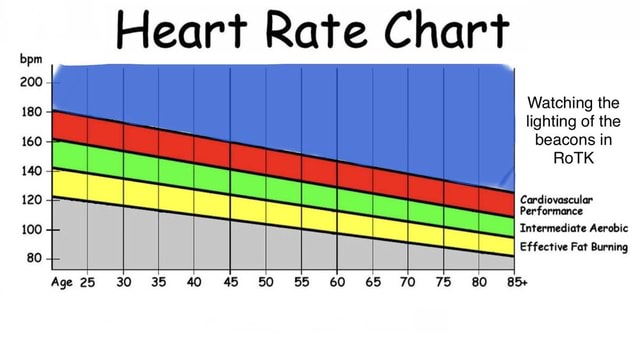Heart Rate Chart bpm 200 Watching the 180 lighting of the 160 beacons ...