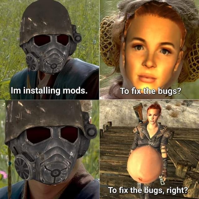 Im installing mods. To fix the bugs? To fix the bugs, right? - iFunny