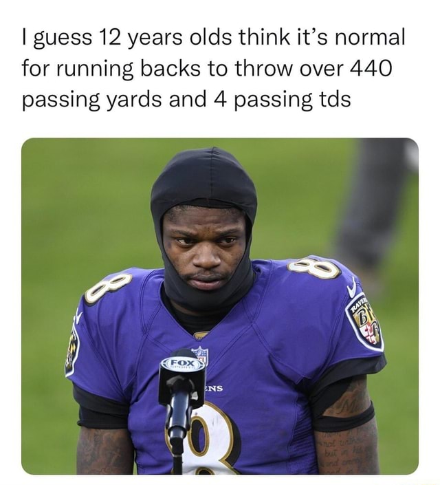 I guess 12 years olds think it's normal for running backs to throw over ...