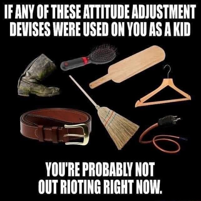 IF ANY OF THESE ATTITUDE ADJUSTMENT DEVISES WERE USED ON YOU AS AKID