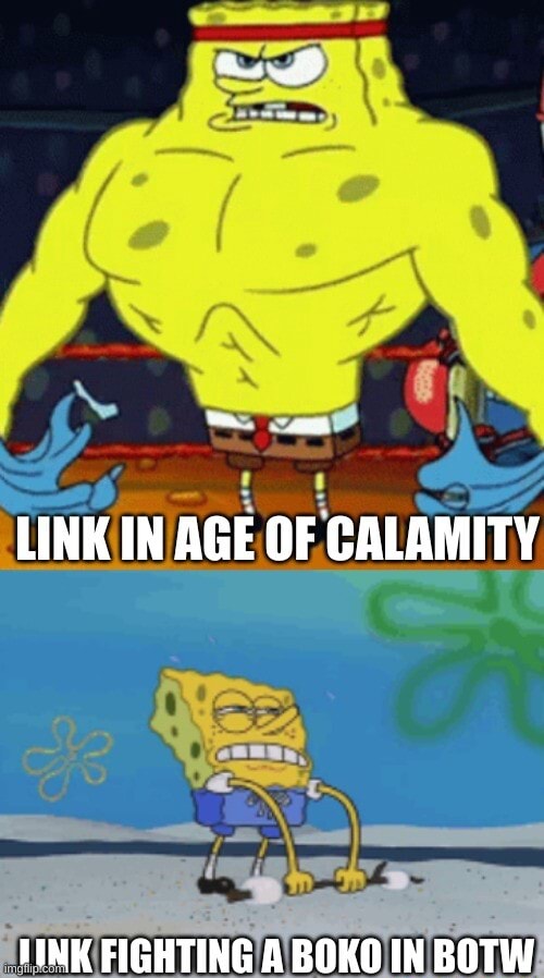 Aw, LINK IN AGE OF CALAMITY LIMK FIGHTING A BOKO IN BOTW - iFunny