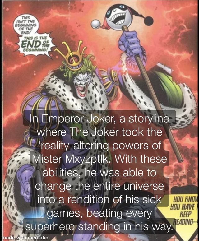 In Emperor Joker, a storyline where The Joker took the 'reality ...