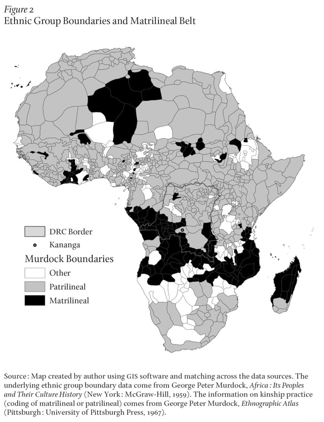 Figure 2 Ethnic Group Boundaries and Matrilineal Belt Border e Kananga ...