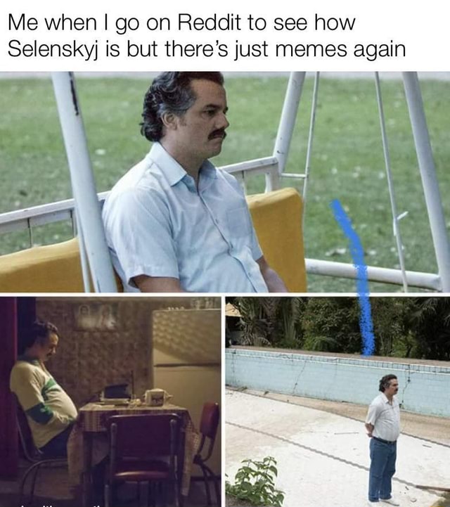 Me when I go on Reddit to see how Selenskyj is but there's just memes ...