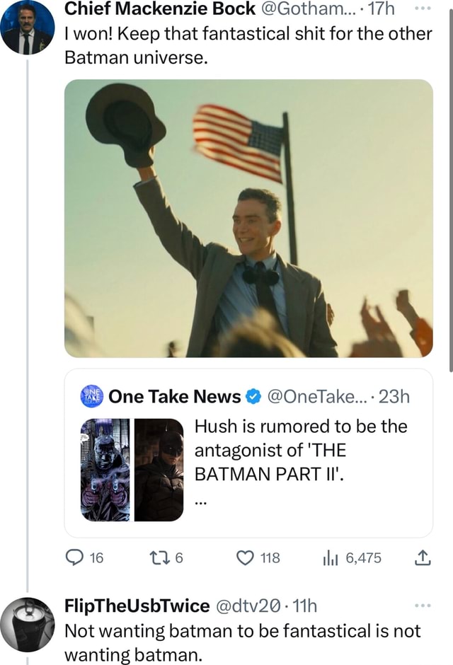 Chief Mackenzie Bock @Gotham...: I won! Keep that fantastical shit for ...