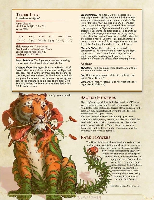 TicER Liry Large Besst, Unaligned. 'armor Glass 15 Hit Points + 65 ...