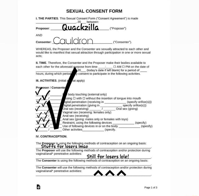 SEXUAL CONSENT FORM THE PARTIES. This Sexual Consent Form ("Consent ...