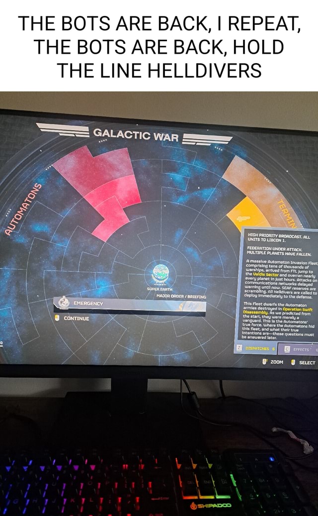 THE BOTS ARE BACK, I REPEAT, THE BOTS ARE BACK, HOLD THE LINE HELLDIVERS "S== GALACTIC war I ...