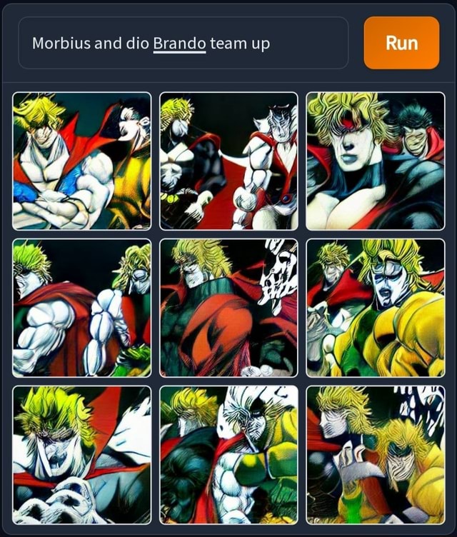 Morbius and dio Brando team up Run - iFunny