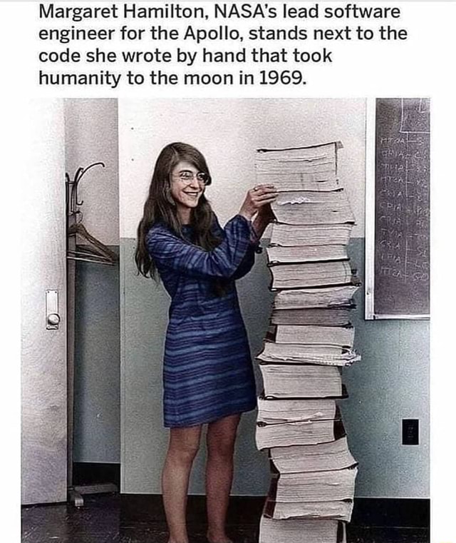 Margaret Hamilton, NASA's lead software engineer for the Apollo, stands ...