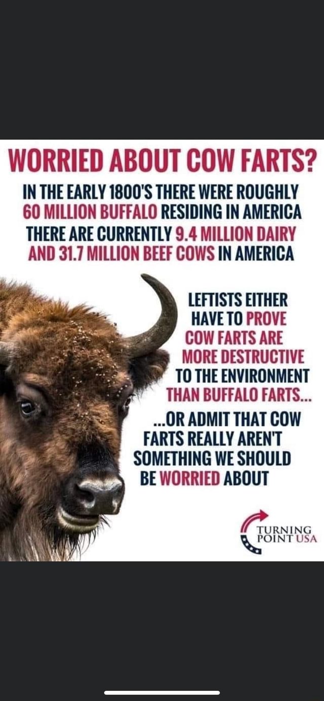 WORRIED ABOUT COW FARTS? IN THE EARLY 1800'S THERE WERE ROUGHLY 60 ...