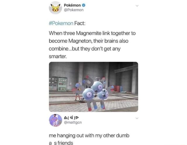 Pokmon @ @Pokemon #Pokemon Fact: When three Magnemite link together to ...