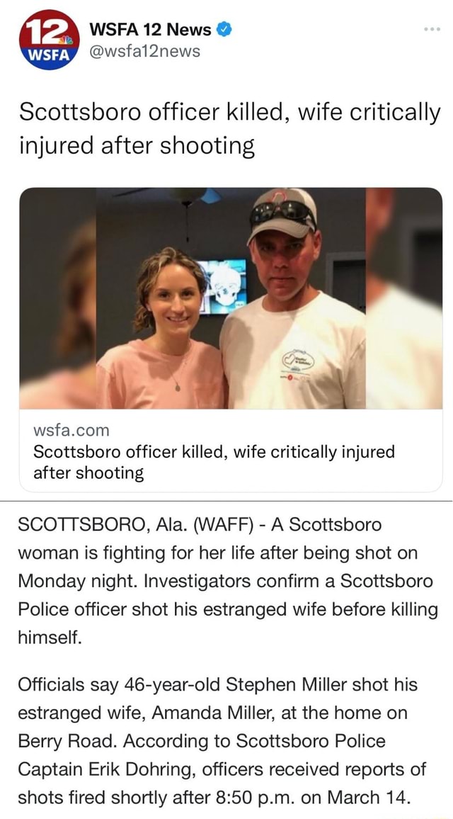 12 News Scottsboro officer killed, wife critically injured after ...
