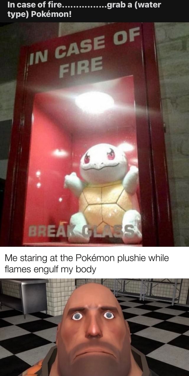 In case of fire................ grab a (water type) Pokmon! Me staring ...