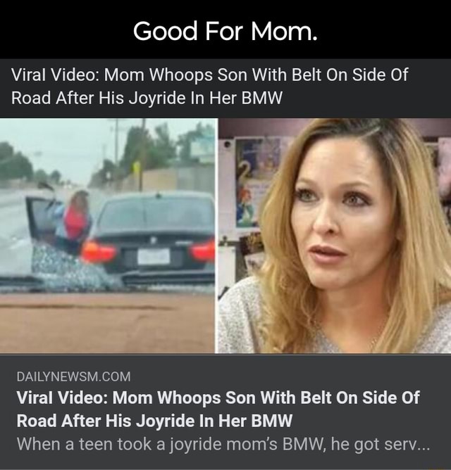 Good For Mom. Viral Video: Mom Whoops Son With Belt On Side Of Road ...