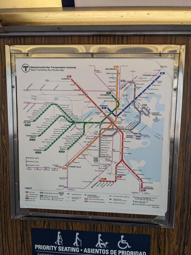 Massachusetts Bay Transportation Authority Rapid Bus Routes Map 'OAK ...