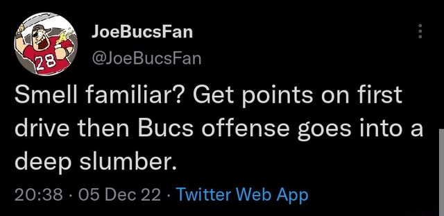 JoeBucsFan @JoeBucsFan Smell familiar? Get points on first drive then ...