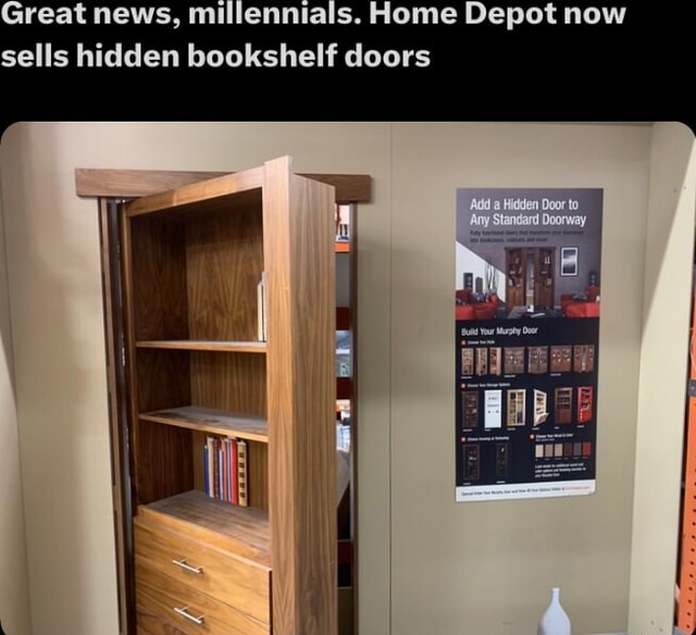 Great news, millennials. Home Depot now sells hidden bookshelf doors ...
