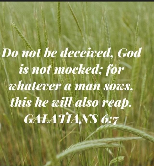 Do not be deceived, God is not mocked: for whatever man sows, this he ...