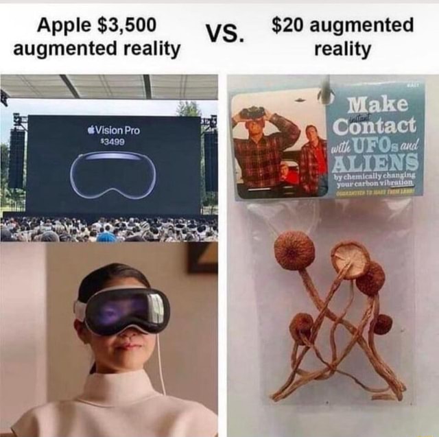 Apple $3,500 vs $20 augmented augmented reality reality - iFunny
