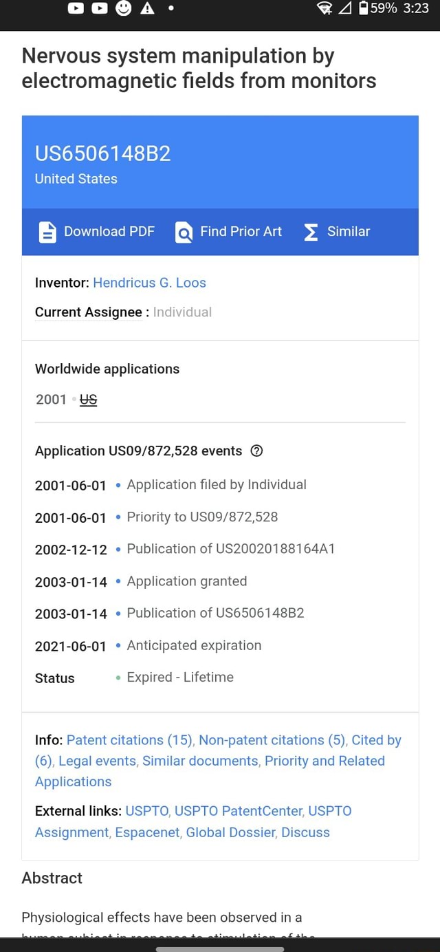 Nervous system manipulation by electromagnetic fields from monitors ...