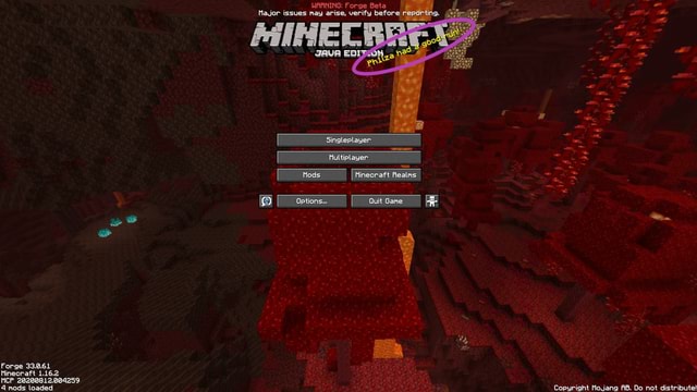 Forge 33.8.61 Minecraft 1.16.2 MCP 20200812.004259 WARNING: Forge Beta ...