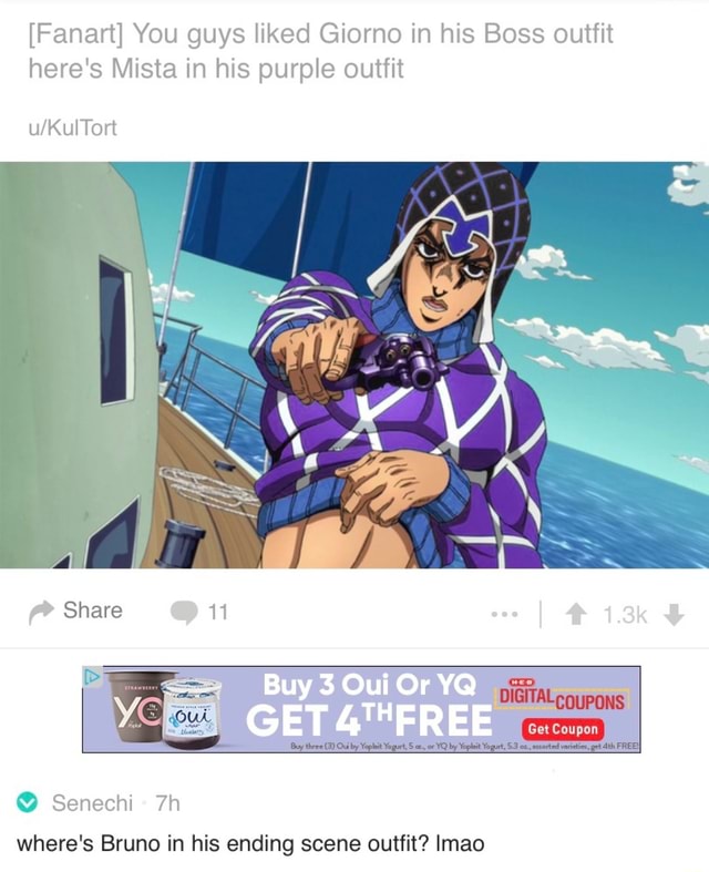 [Fanart] You guys liked Giorno in his Boss outfit here's Mista in his ...