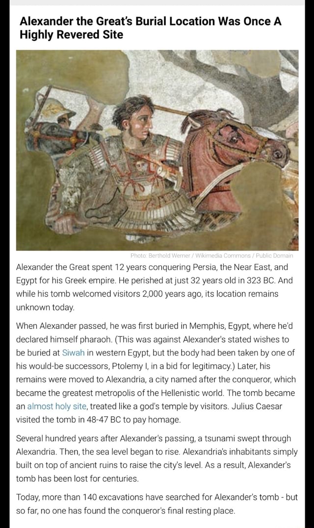 Alexander the Great's Burial Location Was Once A Highly Revered Site LA ...