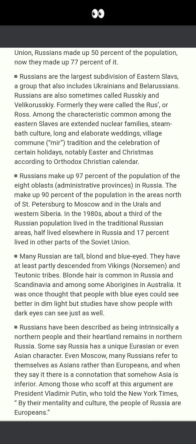 Union, Russians made up 50 percent of the population, now they made up ...