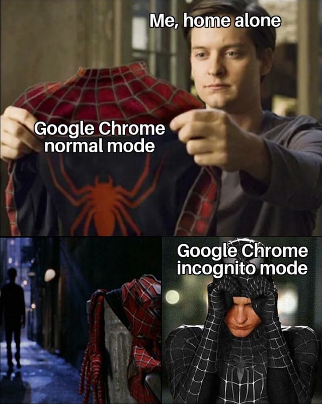 Me, home alone Google Chrome normal mode Google Chrome incognito mode ...
