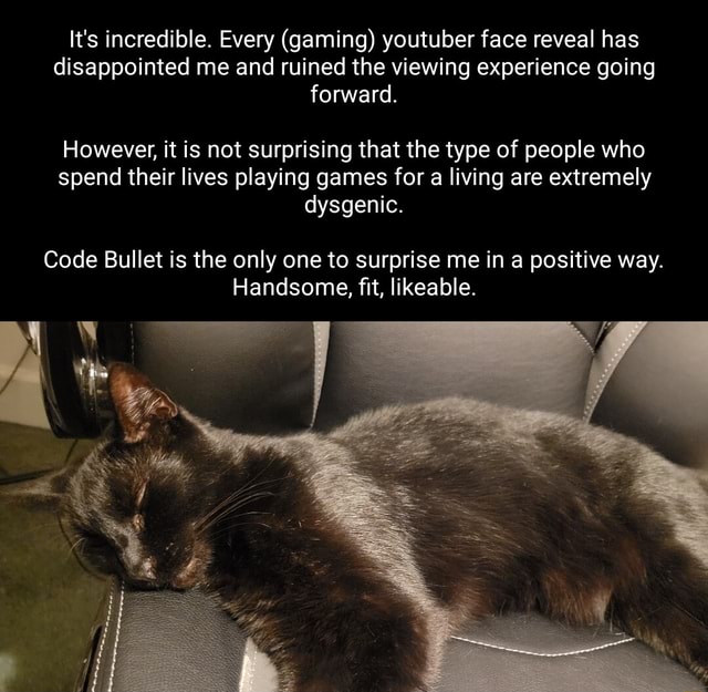 It's incredible. Every (gaming) youtuber face reveal has disappointed ...