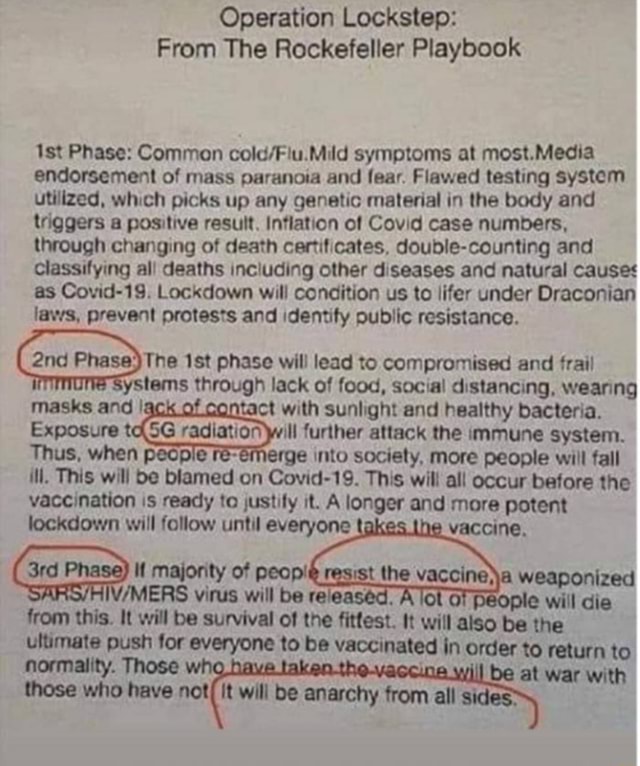 Operation Lockstep: From The Rockefeller Playbook Ist Phase: Common Mid ...