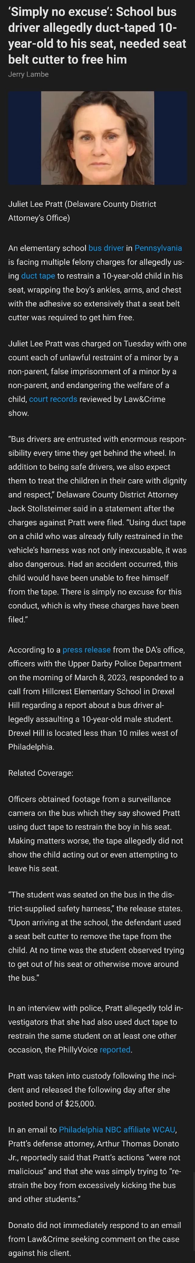 'Simply no excuse': School bus driver allegedly duct-taped 10- year-old ...